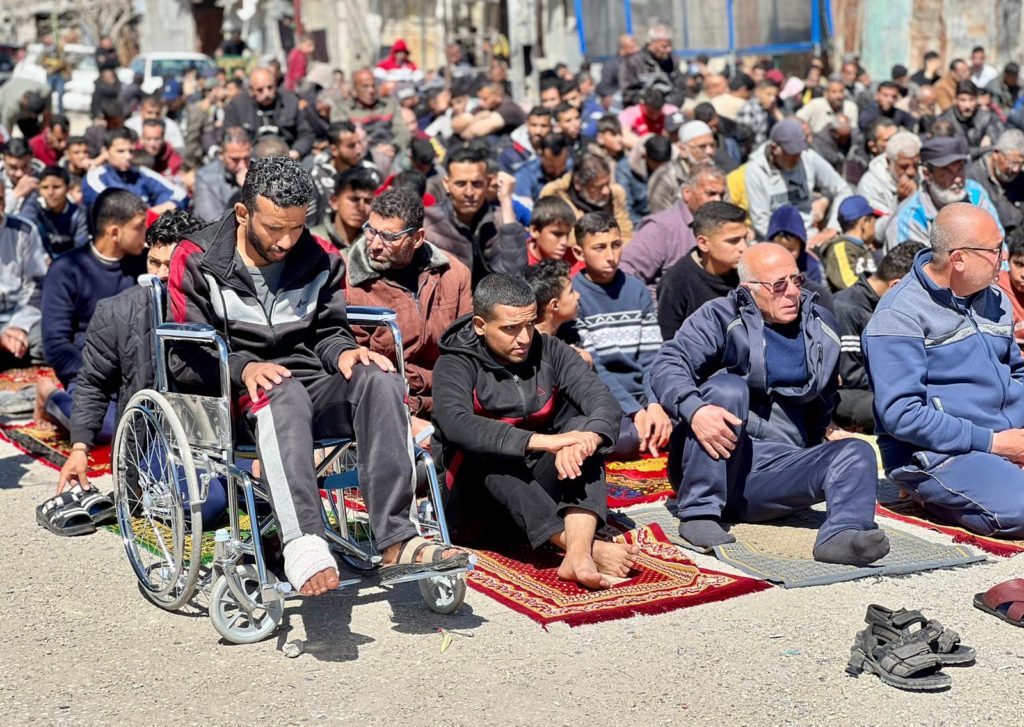 Only a Minaret - Palestinians Pray at Ruins of Destroyed Rafah Mosque ...